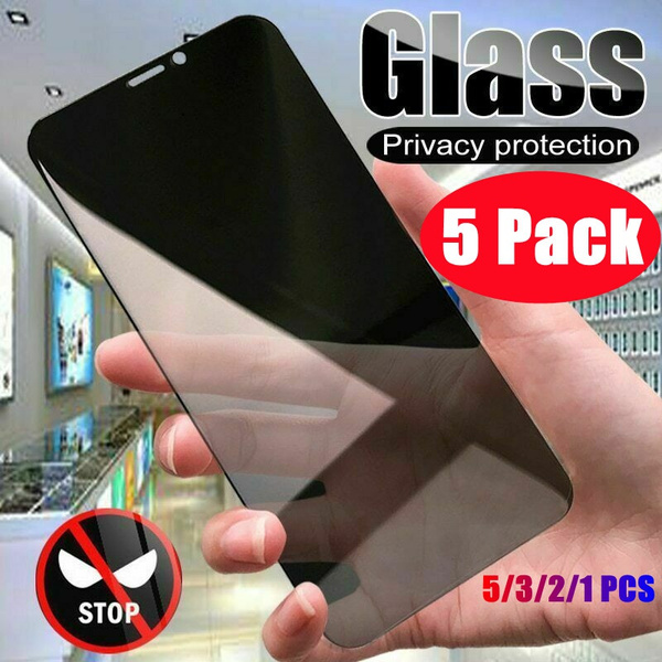 5/3/2/1 Pack Anti Spy Black Tempered Glass Film 4D Full Coverage ...