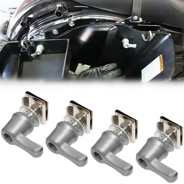 1/2/4PCS Silver Motorcycle Metal Saddlebag Lever Lock Fasteners Bolts ...