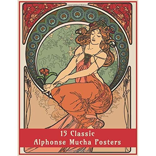 15 Classic Alphonse Mucha Posters: An Art Nouveau Coloring Book ...