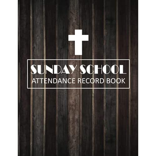 Sunday School Attendance Record Book: Black Wooden Texture:Attendance ...