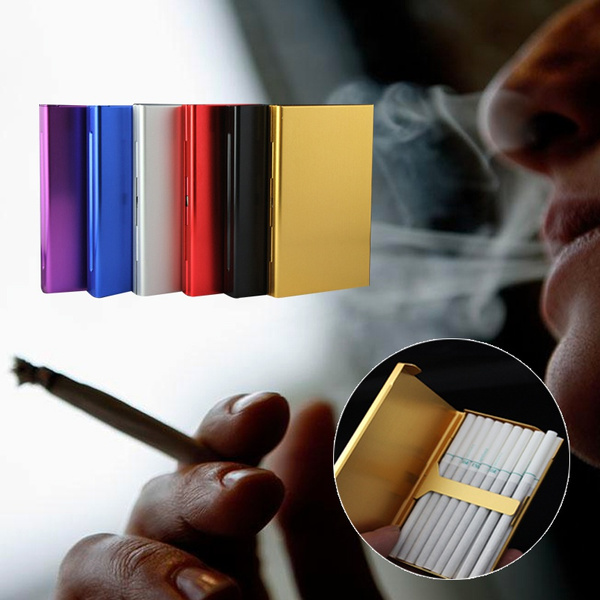 1pc Aluminum Cigarette Case Men Women Pocket Cigar Holder Storage ...