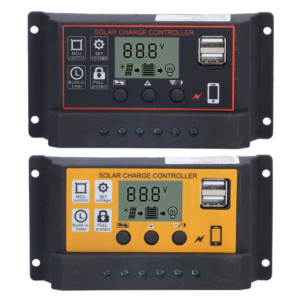 Solar Controller, 12V 24V Adaptive USB Low Interference Photovoltaic ...