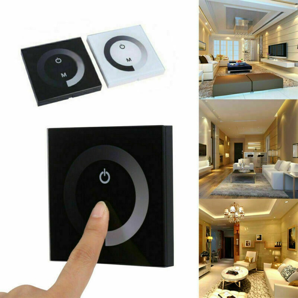 DC 12V-24V Touch Panel LED Lights Dimmer Smart Controller Wall Mounted ...