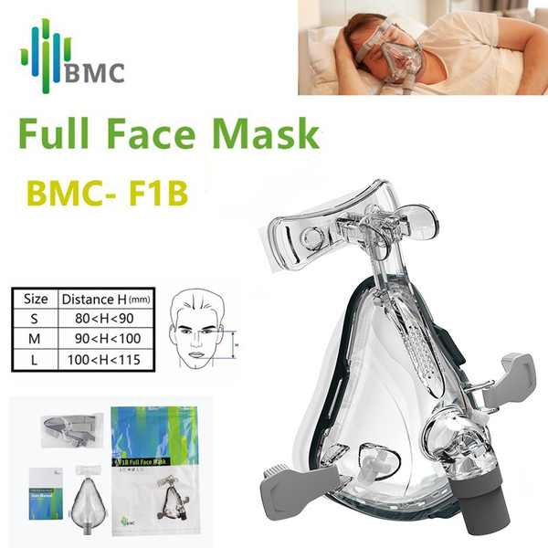 BMC CPAP F1B Full Face Mask Auto CPAP APAP BIPAP Respirator Mask Anti ...