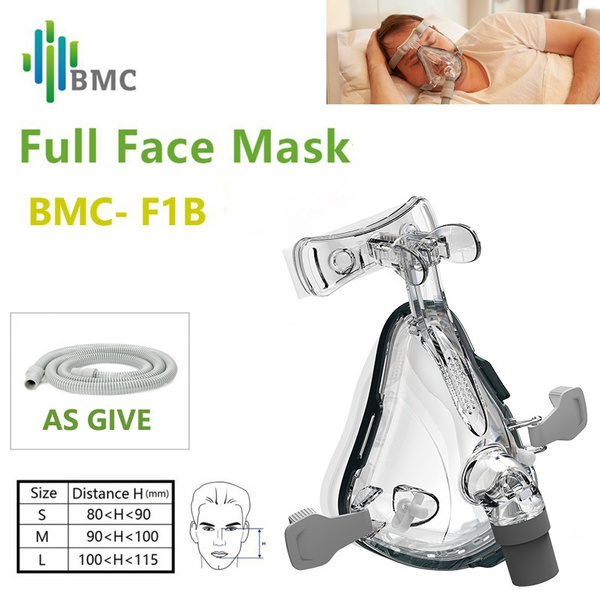 BMC CPAP F1B Full Face Mask With hose tube Auto CPAP APAP BIPAP ...
