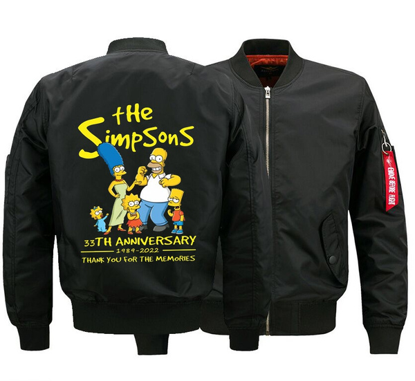 The Simpsons 33th Anniversary 1989-2022 Men's Pilot Jacket Biker Pilot ...