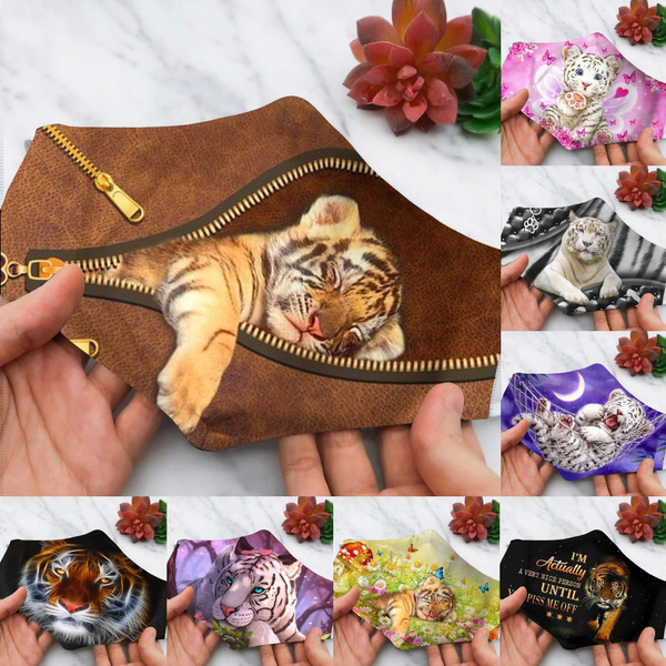 Cute Sleeping Tiger In Zipper Face Mask Cute Baby Tiger with Pink ...