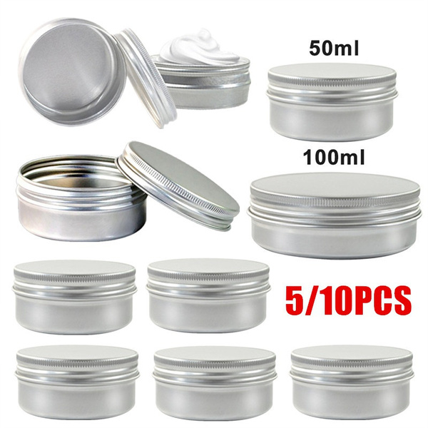 50/100ML Oil Aluminum Cosmetic Tin Pot Jar Sample Empty Wax Container ...
