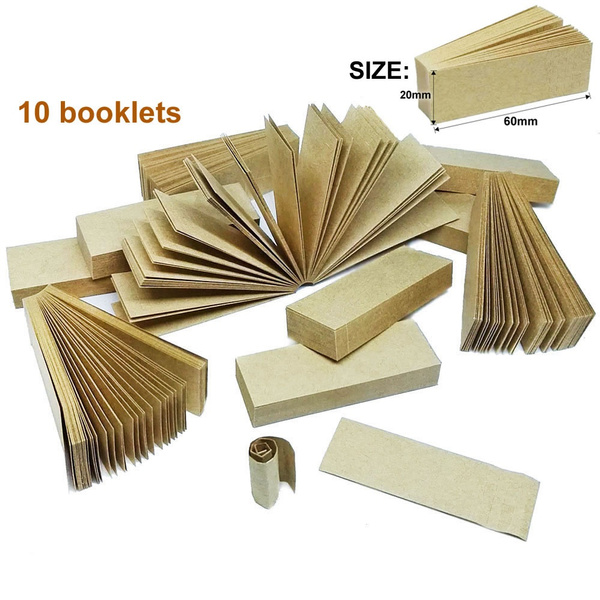 10 Booklets Unbleached Brown Rolling Filter Tips Papers Perforated ...