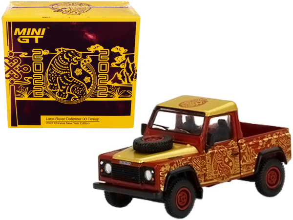 Land Rover Defender 90 Pickup Truck RHD Red & Gold w/Graphics "2022 ...
