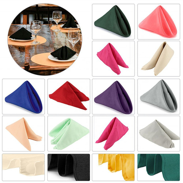 1PCS Satin Napkin Square 20 x 20 Inches Dinner Napkins Polyester ...