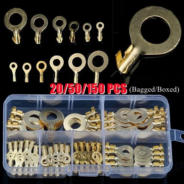 20/50/150PCS Ring Type Cable Wire Lugs Crimp Terminals Electrical Wire ...