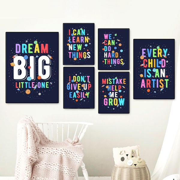 6 Panels Set Modern Design Large Size Space and Motivation Wall Posters ...