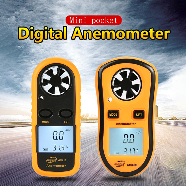 Anemometer Portable Anemometro Thermometer Wind Speed Gauge Meter ...