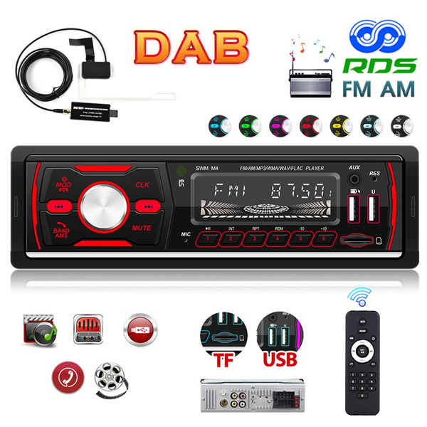 Podofo New DAB+ Radio 1 Din Car MP3 Player Radio Stereo Autoradio with Bluetooth/ 2USB/ AUX/ AM ...