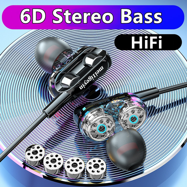 Earphones 3.5mm HiFi In-Ear 1.2m Wired Control Sport Headset Wired Headphones For Android ...