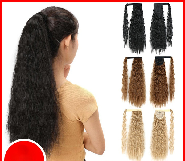 Wig hook and loop-style cornstarch fluffy long curly hair high and low ...