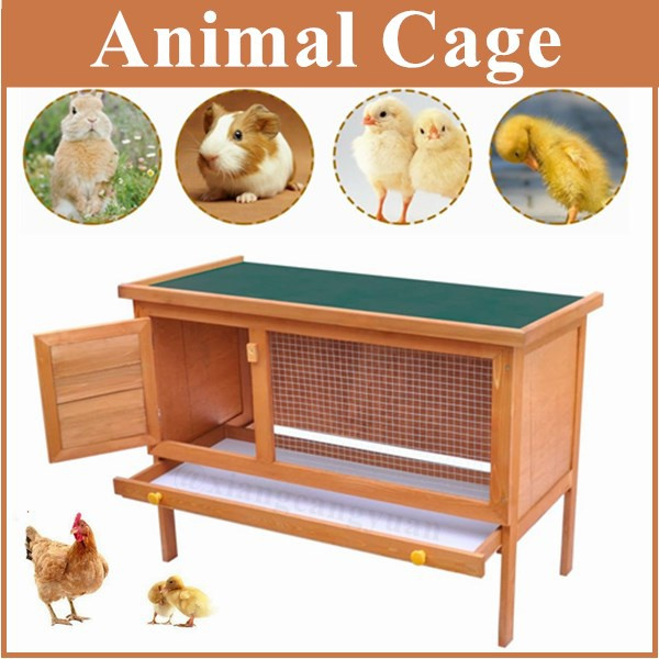 Outdoor Rabbit Hutch Small Animal House Pet Cage 1 Layer Wood | Wish