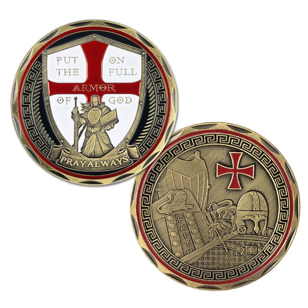 Put On the Full Armor of God Challenge Coin Crusader Pray Always ...
