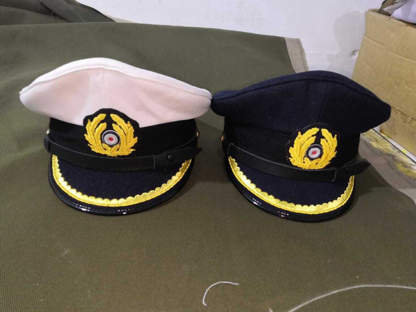 WWII WW2 Style German U-BOAT Kriegsmarine Captain Visor Hat Cap SET OF ...