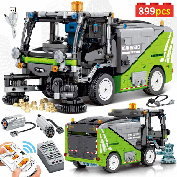 New 899pcs MOC Street Sweeper Vehicle Model Building Blocks Kits Bricks ...