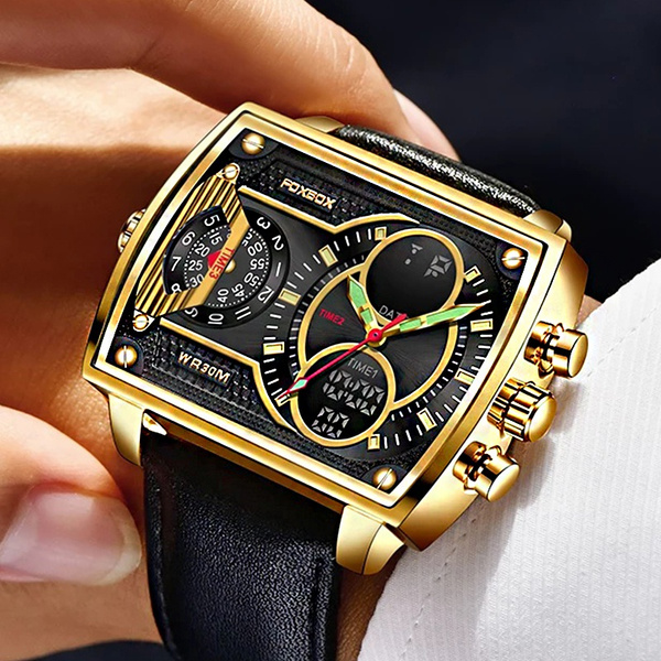 LIGE (foxbox) New Luxury Mens Watches Square Digital Sports Quartz ...