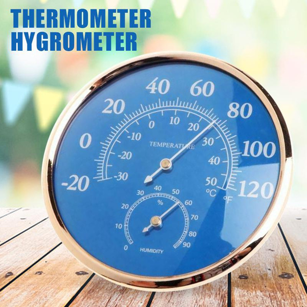 Outdoor Indoor Round Thermometer Hygrometer Temperature Humidity ...