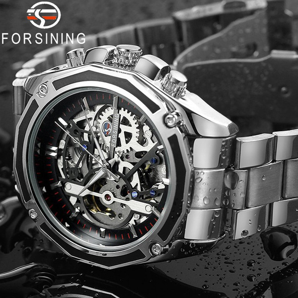FORSINING Automatic Mechanical Men Wristwatch Military Sport Male Clock ...