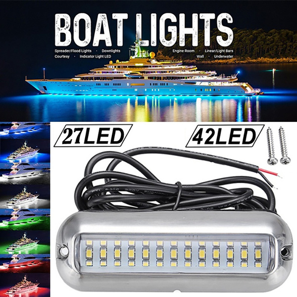NEW Stainless Steel IP68 Waterproof Underwater LED Marine Boat Lights ...