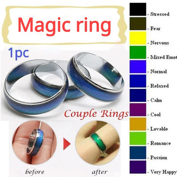 Fashion Magic Mood Ring Feeling / Emotion Temperature Changing Color ...