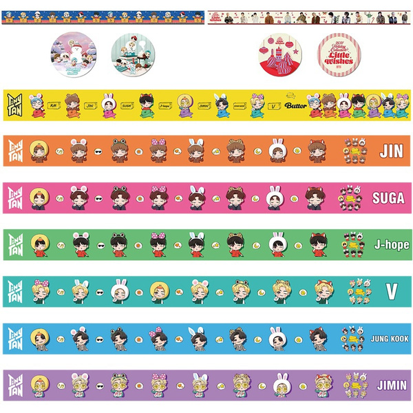 Kpop Bts Tinytan Cute Paper Tape Cartoon Decorative Stickers Masking ...