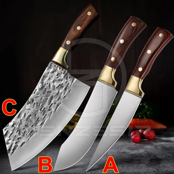 JENZESIR Forged Butcher Cleaver Knife High Carbon Stainless Steel Color ...