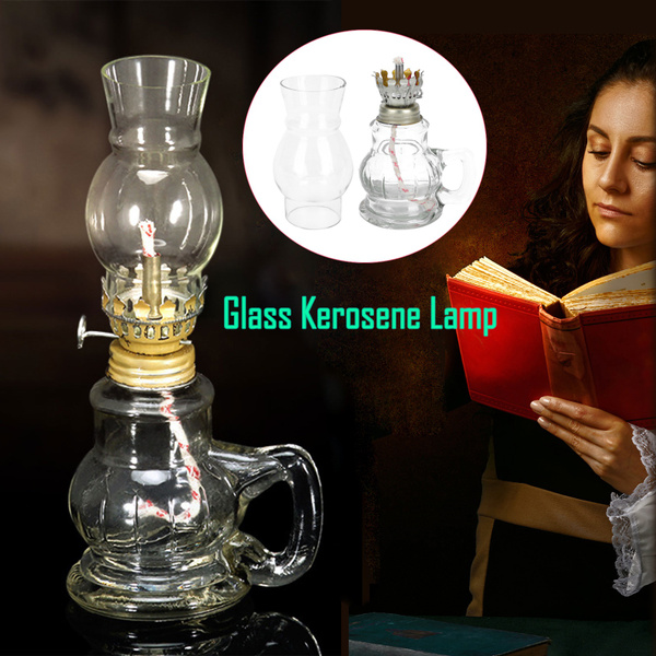 Vintage Glass Kerosene Lamp Retro Kerosene Lamp Portable Antique Oil ...