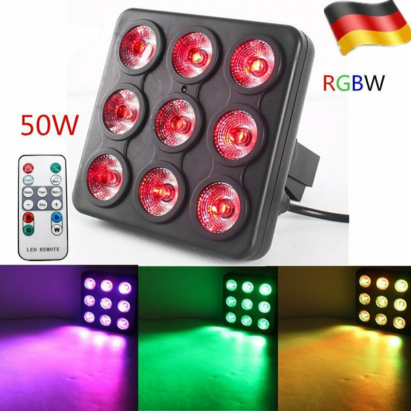 U`King 4IN1 50W RGBW 9 LED Flat PAR Light Stage Lighting DMX Party ...