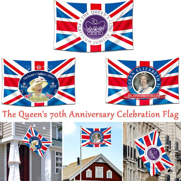 Flag Elizabeth II The Queen's Platinum Jubilee British United Kingdom ...