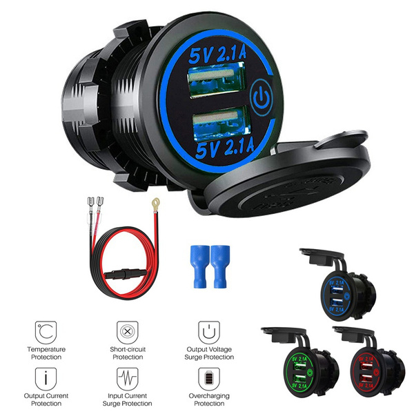 Dual USB Charger Socket 5V/4.2A USB Car Charger Power Outlet with ...