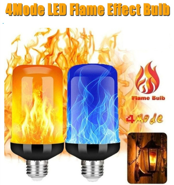 New LED Flickering Flame Light Bulbs 4 Modes Fire Effect LED Light ...
