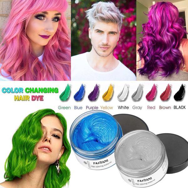 New Fashion 9 Colors Temporary Hair Dye Cream DIY Grandma Grey Hair ...
