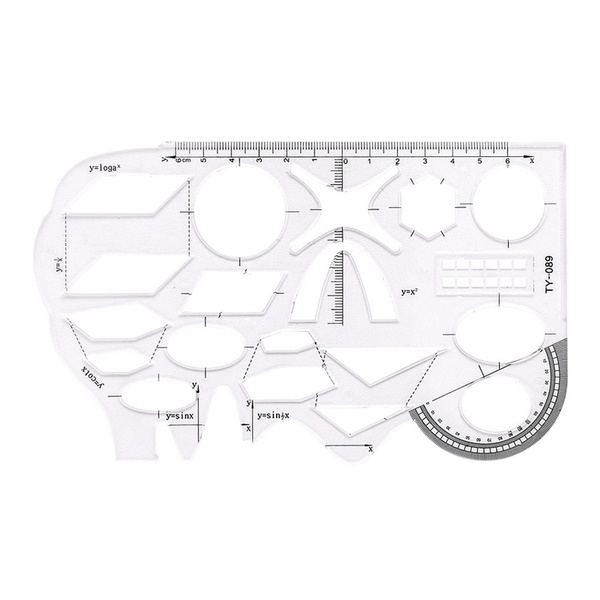 1 Pc Multifunctional Geometric Ruler 7.56x4.53in with Protractor for ...