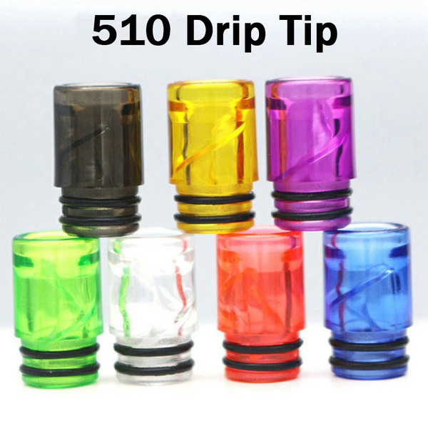 Spiral 510 Plastic Drip Tip Wide Bore Mouthpiece Anti Spit-Back Driptip ...