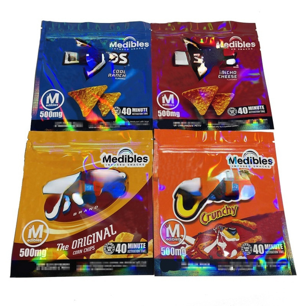 20/50/100PCS Resealable Hot Chips Mylar Bags Empty Reusable Edible ...