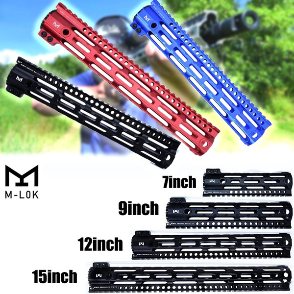 Hunting Tactical Rifle Scope Mount Black/Red/BlueAR-15 M4 M16 MLOK 7" 9 ...