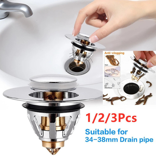 Universal Sink Drain Filter Stainless Steel Bounce Core Push Type Sink ...