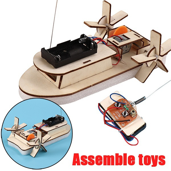 Kids Assemble toys Wooden Remote Control Boat Toy for Student Science ... Kids Assemble toys Wooden Remote Control Boat Toy for Student Science ...