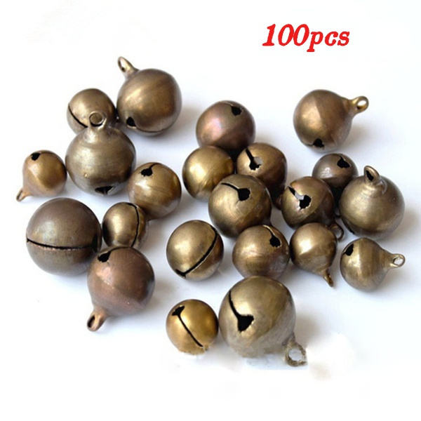 100Pcs 6MM/8MM/12MM Handmade Retro Bronze Bell Small Copper Jingle ...