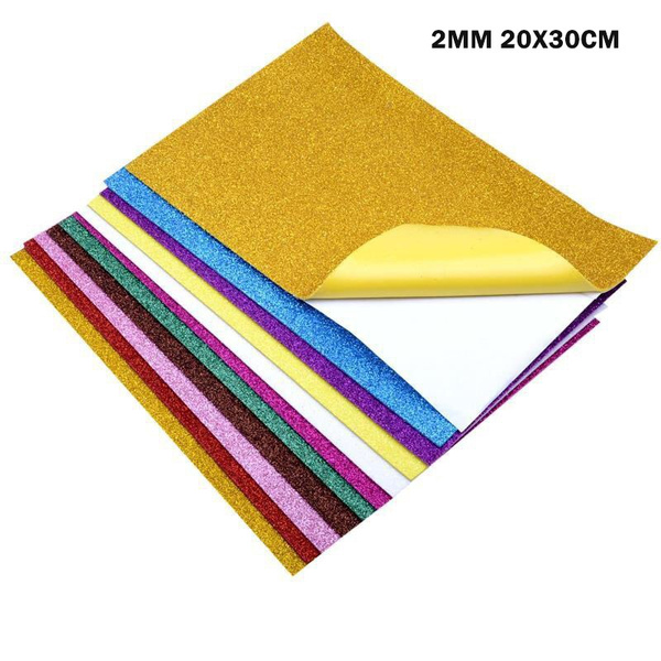 5 Sheets 2mm 20x30cm Sponge Glitters Self Adhesion Foam Paper Kraft ...