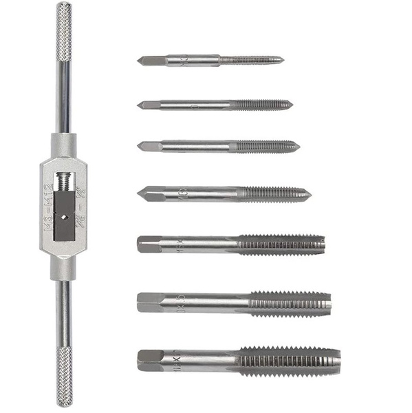 8PCS Tap Wrench Set, Metric Tap Set, Tap Machine Hand Screw Thread Taps ...
