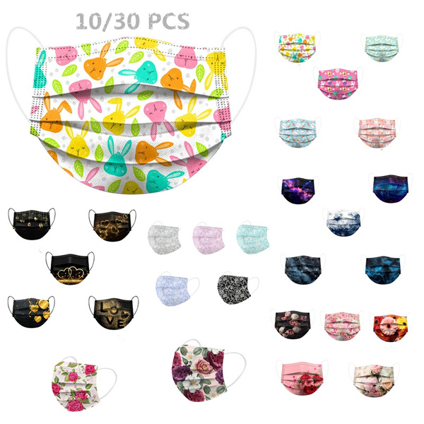 Colored Rabbit rose Disposable Face Mask Thick 3 Ply Non Woven Mouth Colored Rabbit rose Disposable Face Mask Thick 3 Ply Non Woven Mouth