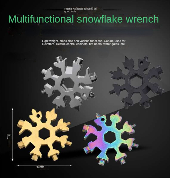 18 in 1 multifunctional snowflake wrench, EDC socket wrench, hexagonal ...
