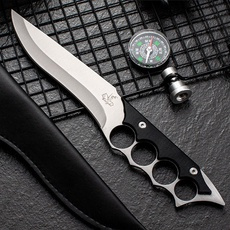 Knuckle Handle Combat Fixed Blade Knife MILITARY Tactical Full Tang ...